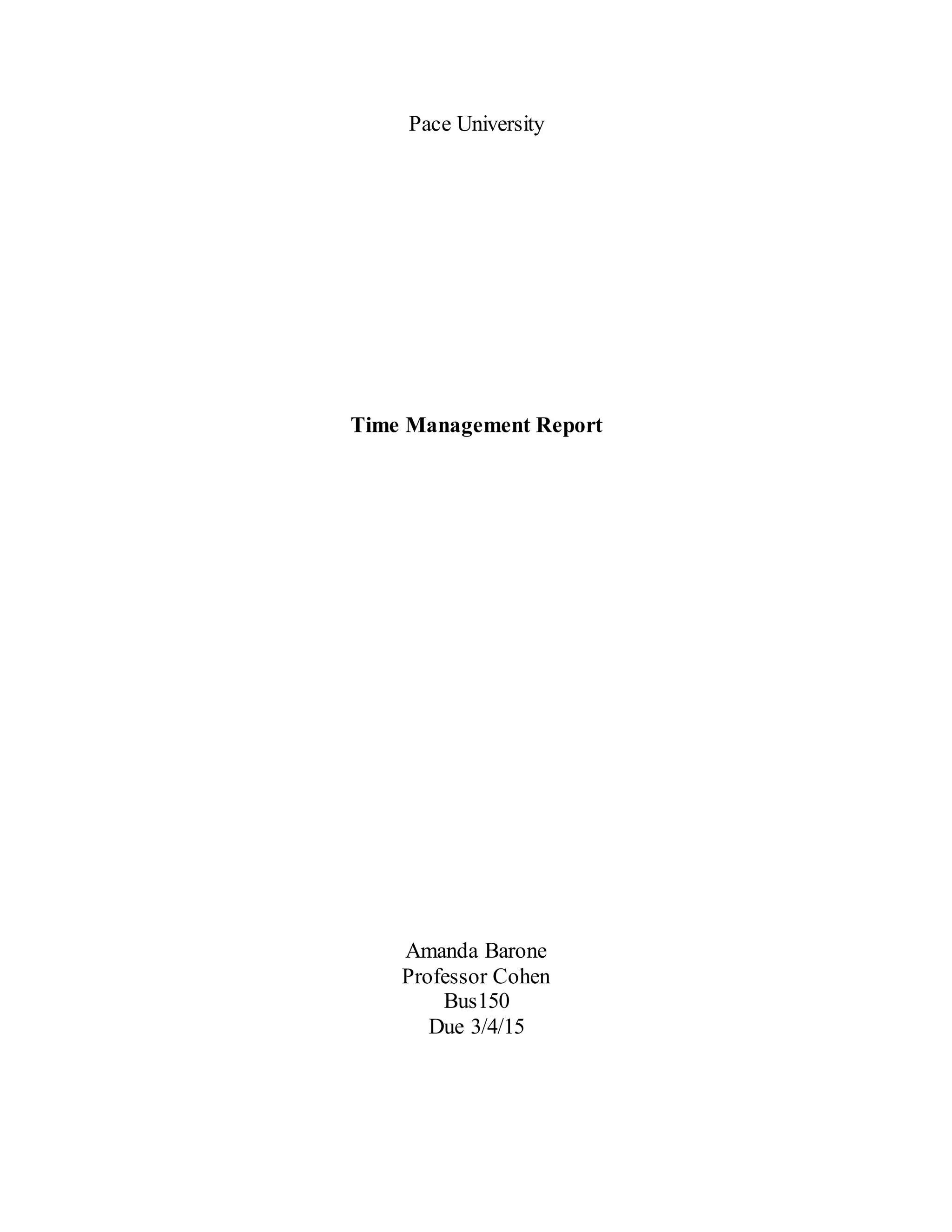 Time Management Report | DOCX