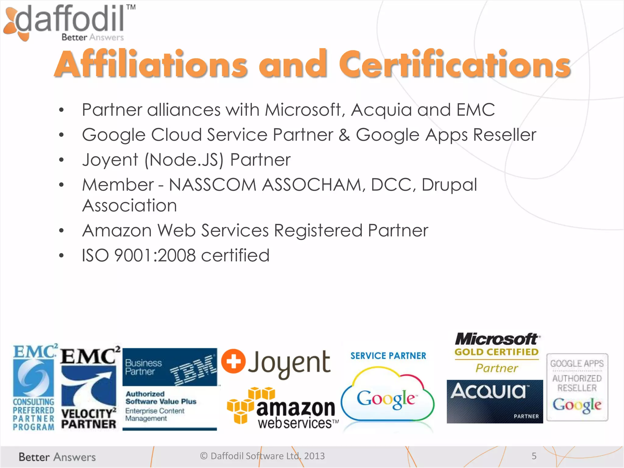 Daffodil Software - Corporate Resume | PPT