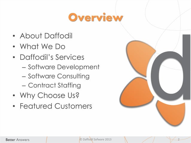 Daffodil Software - Corporate Resume | PPT
