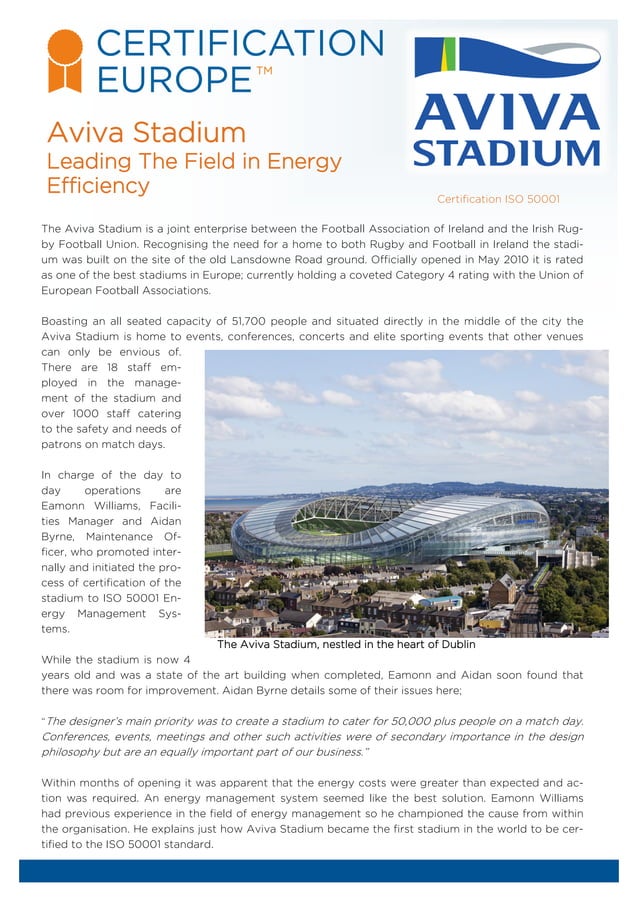 Aviva-Stadium-Casestudy | PDF | Power and Energy Industry | Industries