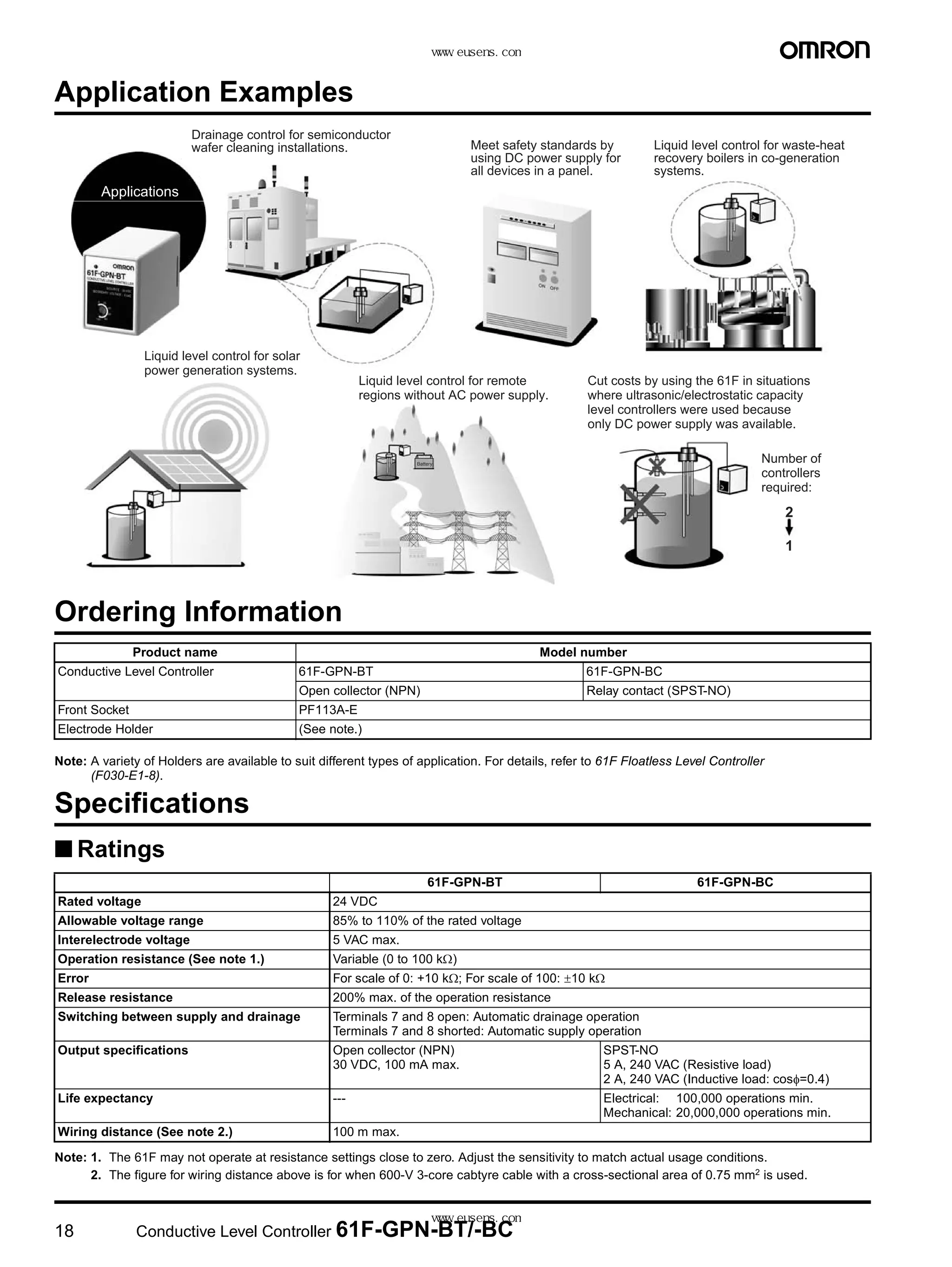 61F Floatless Level Controller Datasheet | PDF