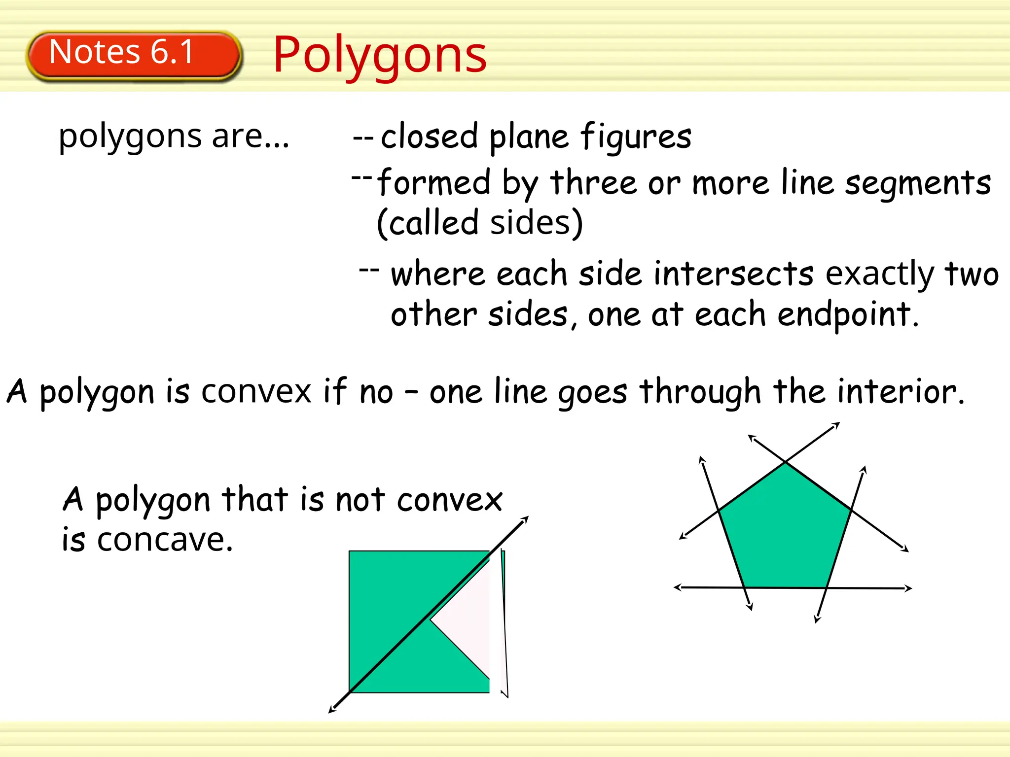 Geometry: lessons on polygons and its classification. | PPT