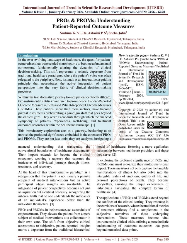 PROs and PROMs Understanding Patient Reported Outcome Measures | PDF