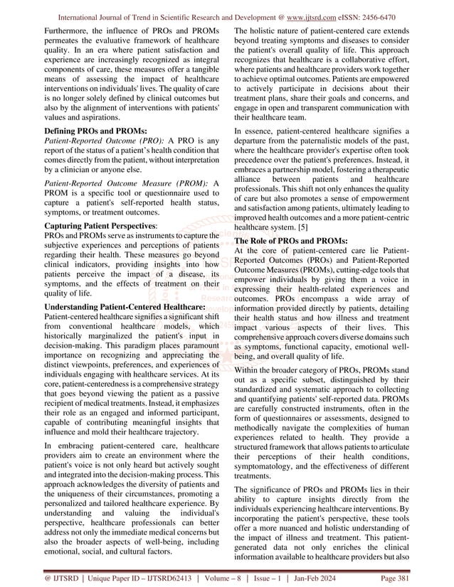 PROs and PROMs Understanding Patient Reported Outcome Measures | PDF