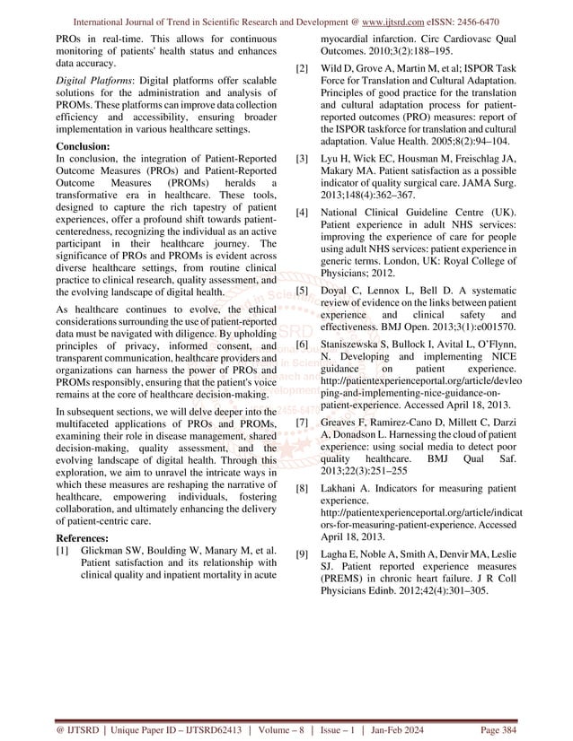 PROs and PROMs Understanding Patient Reported Outcome Measures | PDF