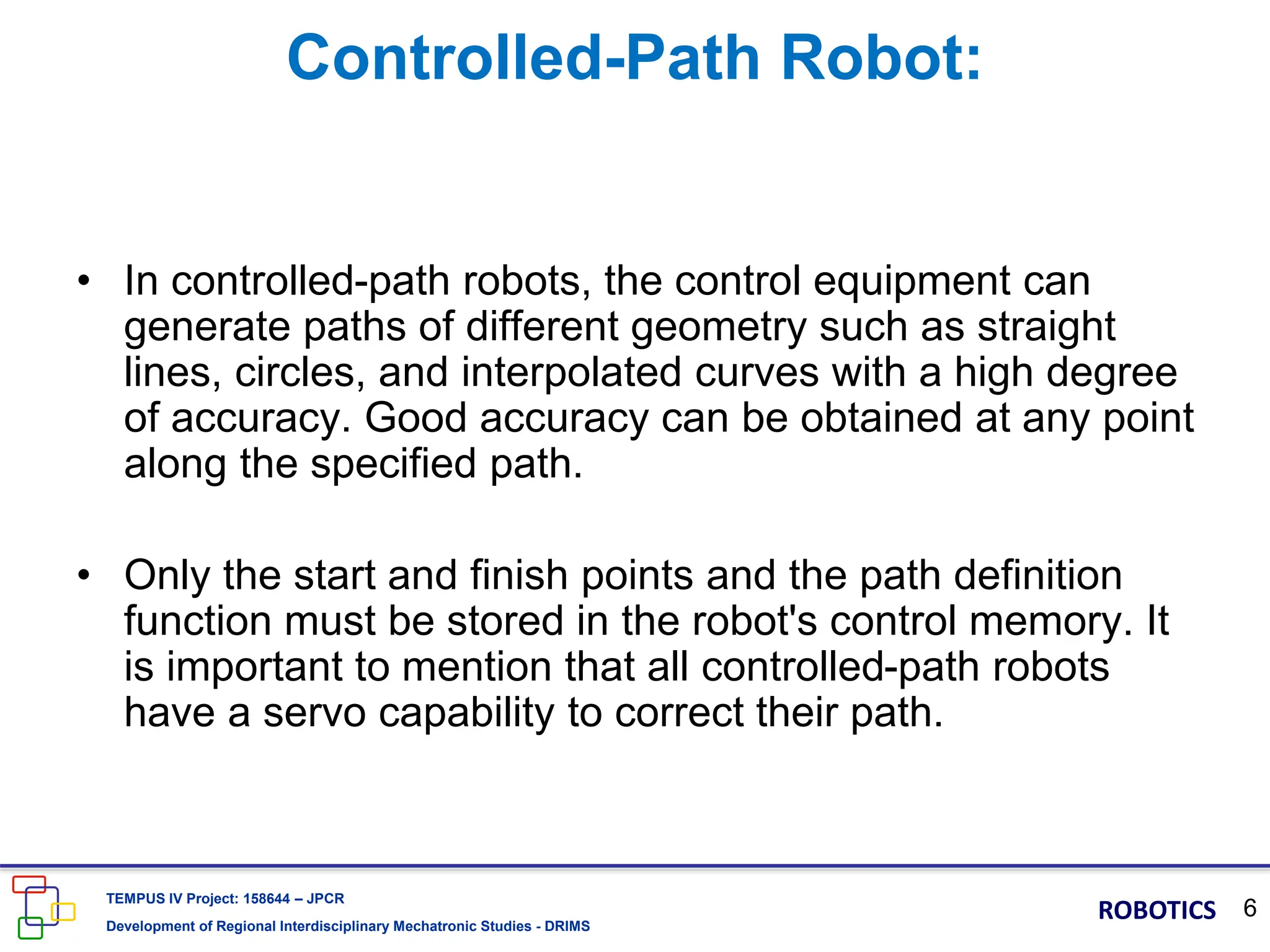 Robot Control types and applications 2024 | PPT