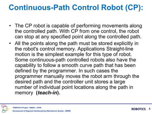 Robot Control types and applications 2024 | PPT