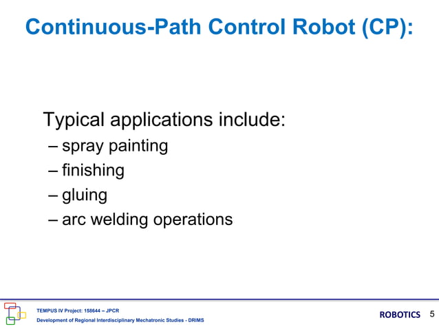 Robot Control types and applications 2024 | PPT