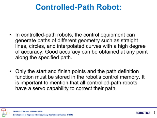 Robot Control types and applications 2024 | PPT