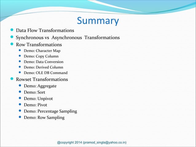 6.1\9 SSIS 2008R2_Training - DataFlow Transformations | PPT