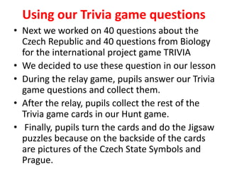 Trivia relay and game - preparation and evaluation of lesson | PPT