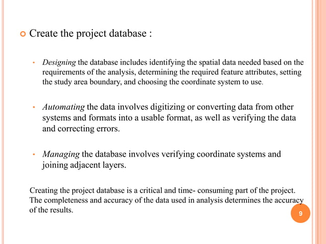 gis project planning and management | PPTX | Databases | Computer ...