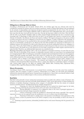Bad Debt Issues in Islamic Bank: Macro and Micro Influencing (Indonesia ...