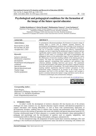 Psychological and pedagogical conditions for the formation of the image ...