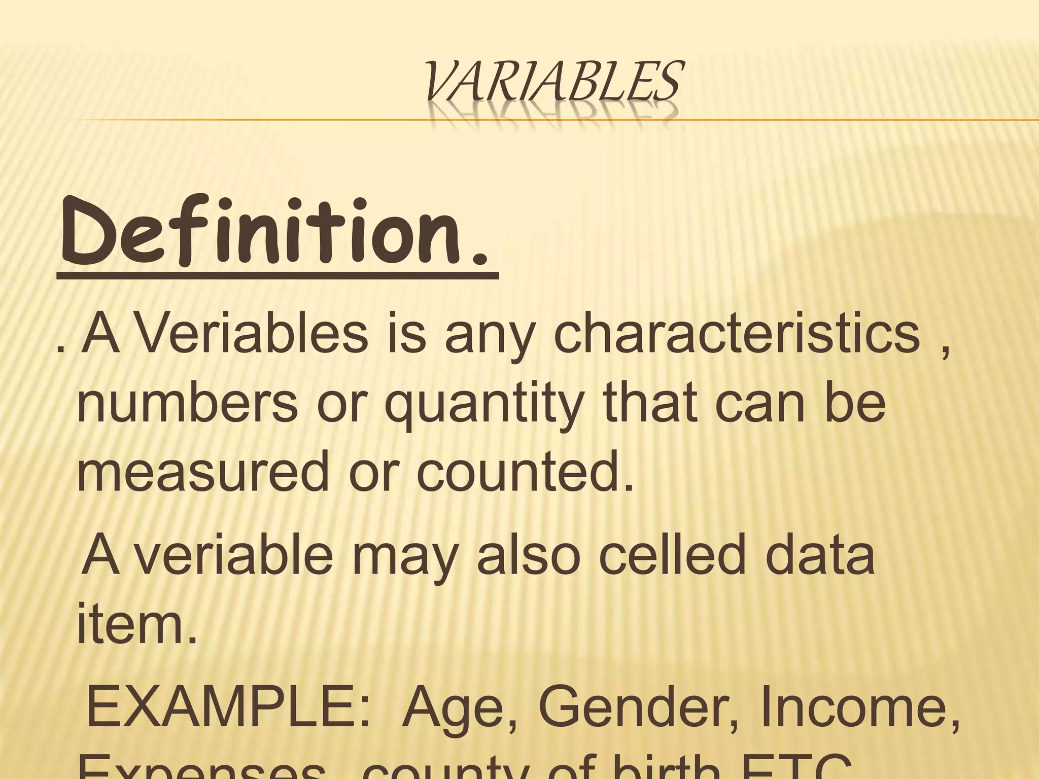 Types of Variables | PPT