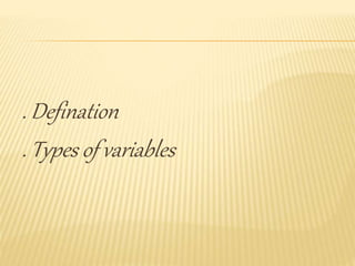 Types of Variables | PPT
