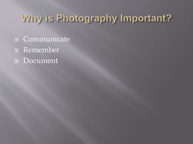 Intro to Photography | PPT