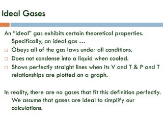 Ideal gases presentation for chemistry and school | PDF