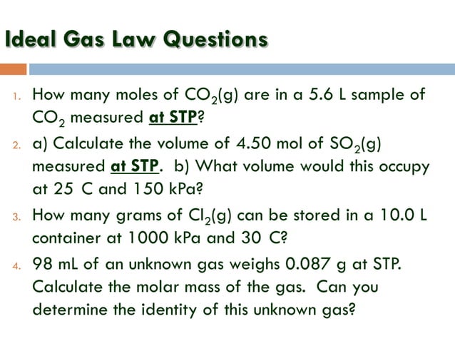 Ideal gases presentation for chemistry and school | PDF