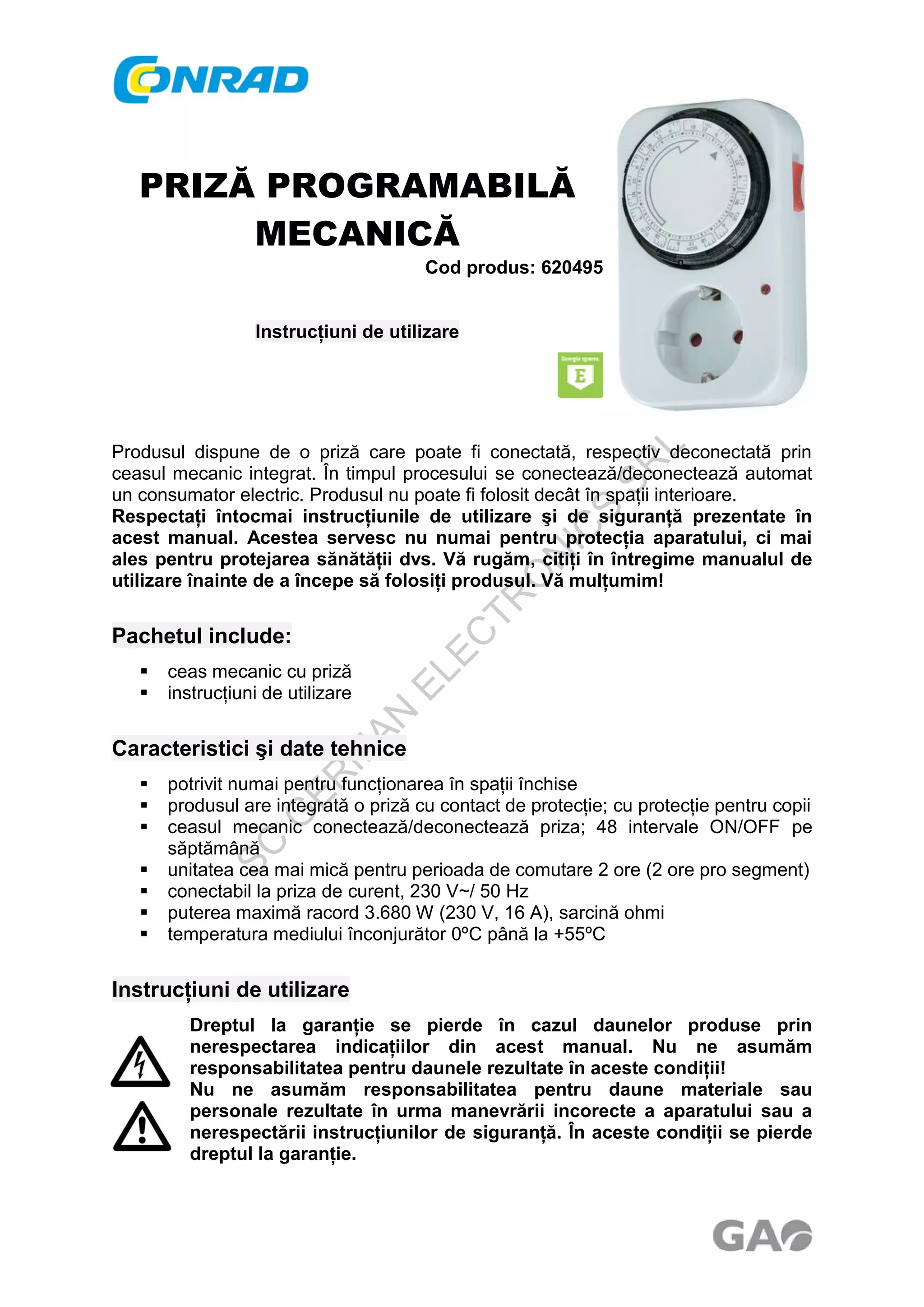 620495 an-01-ro-priza programabila-mecanica | PDF