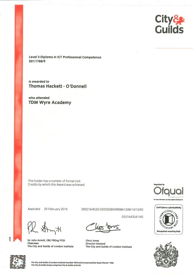 ICT PRO COM Certificate | PDF | Online Education | Education