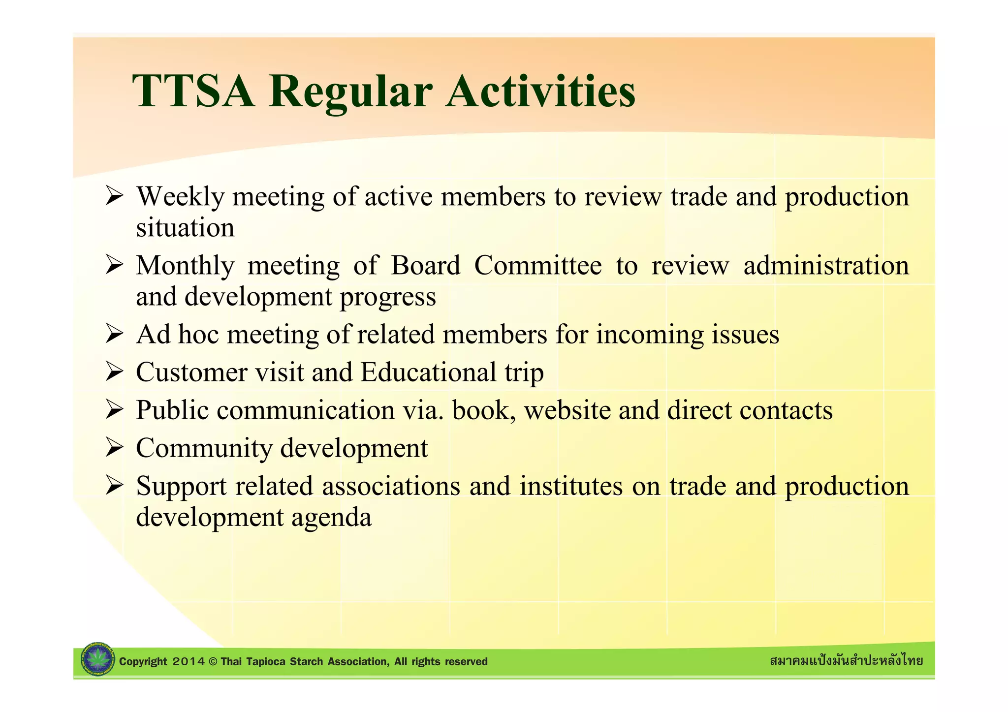 Thai Tapioca Industry - Introduction to TTSA | PDF