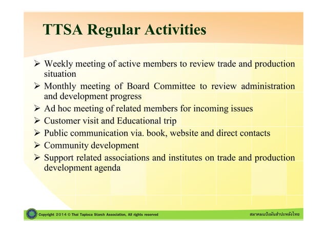 Thai Tapioca Industry - Introduction to TTSA | PDF | Agriculture ...