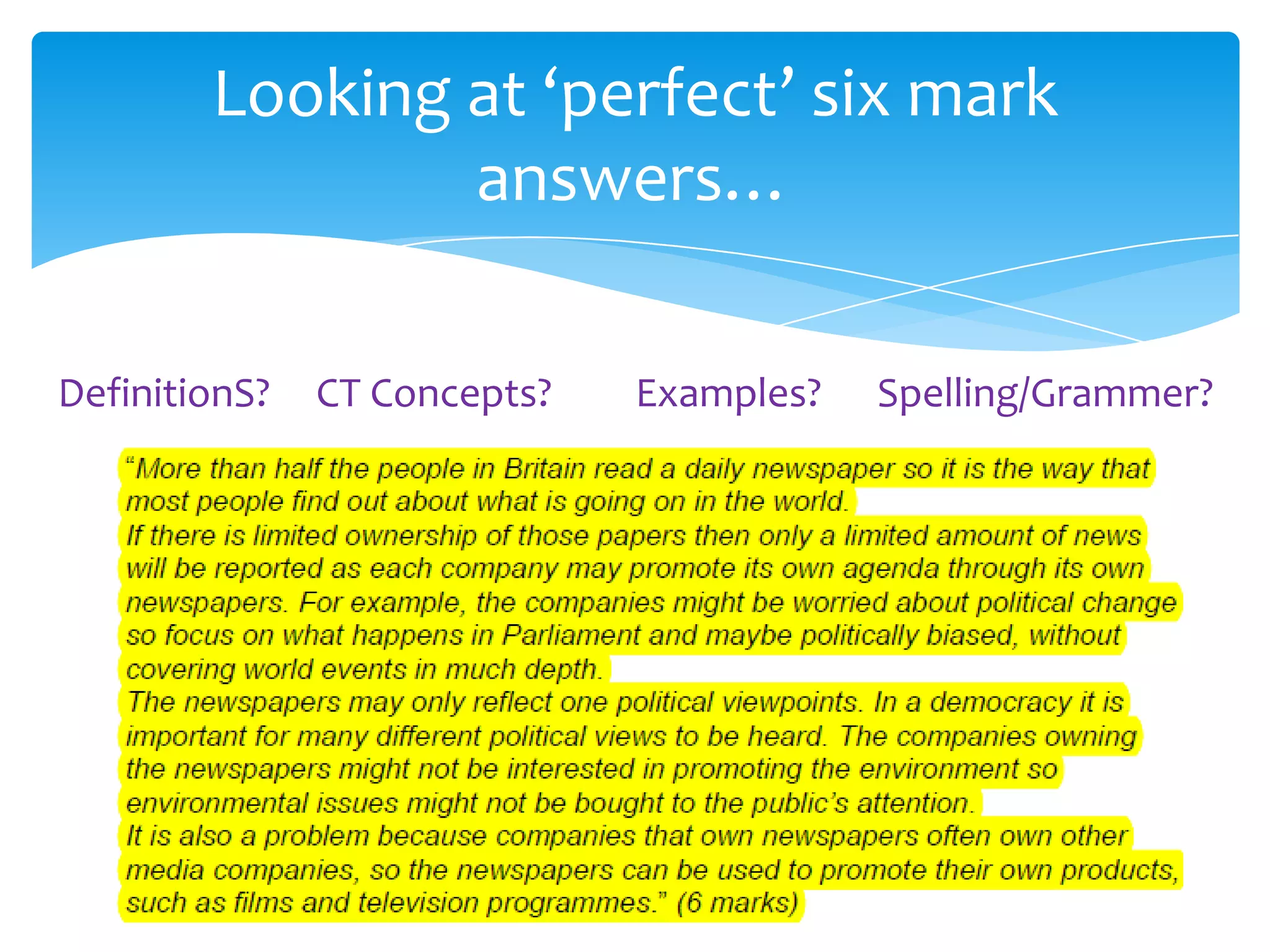 OCR GCSE Citizenship- 6 mark questions | PPTX