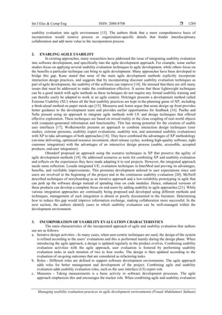 Managing usability evaluation practices in agile development environments | PDF