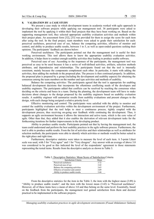 Managing Usability Evaluation Practices In Agile Development