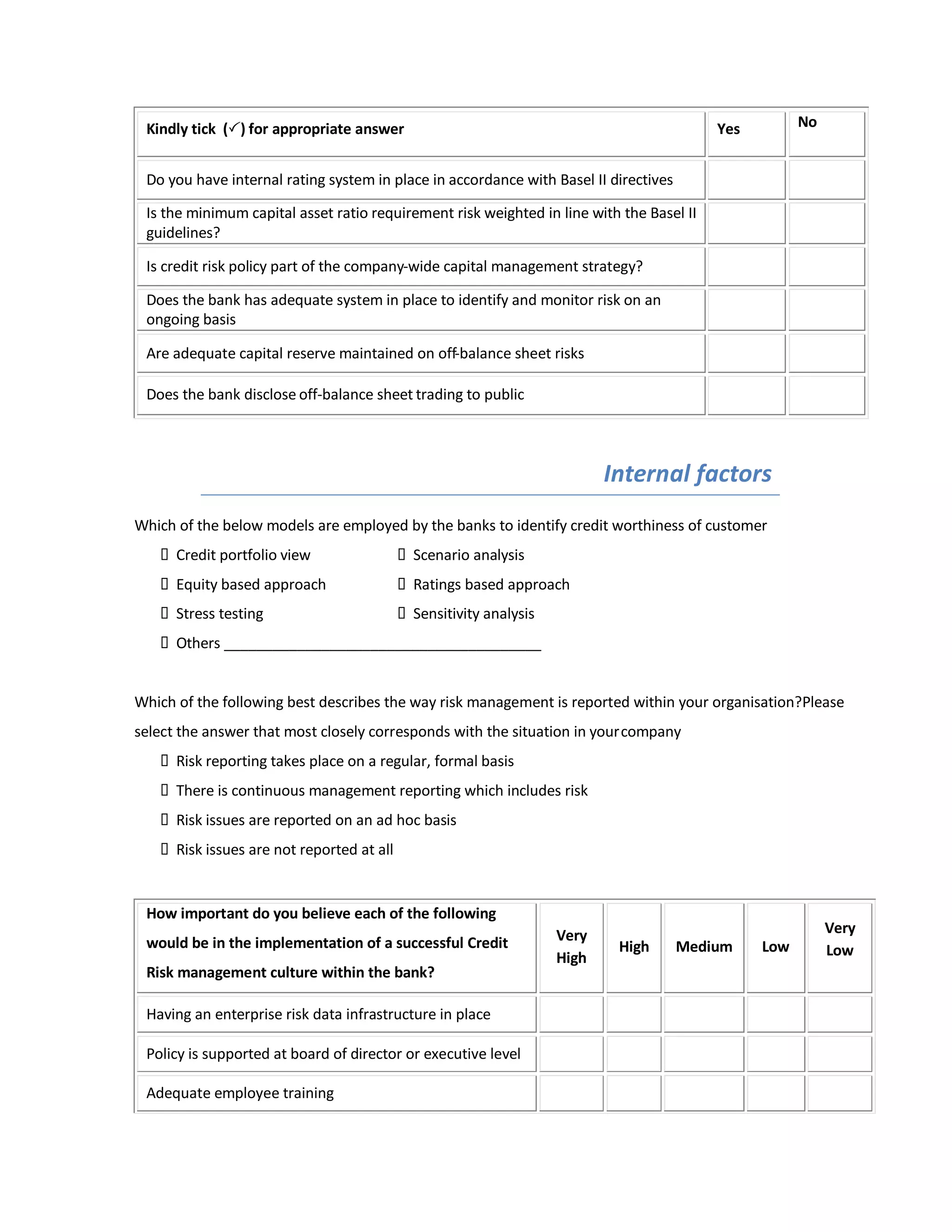 62128050 questionnaire-on-credit-risk-management | PDF
