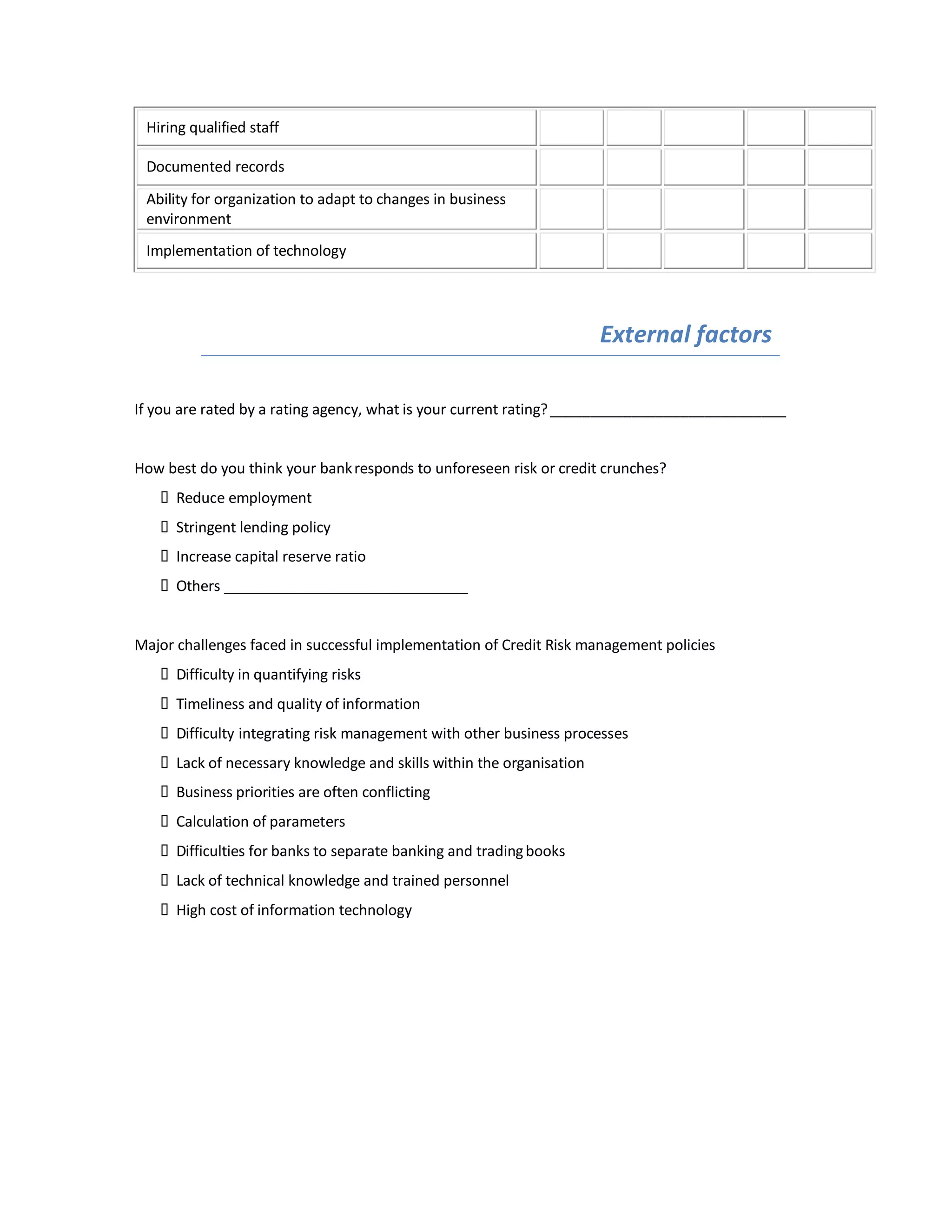 62128050 questionnaire-on-credit-risk-management | PDF
