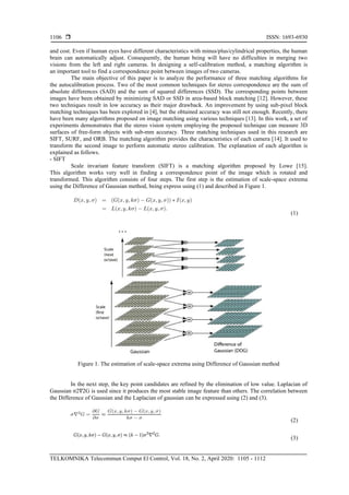 Matching algorithm performance analysis for autocalibration method of stereo vision | PDF