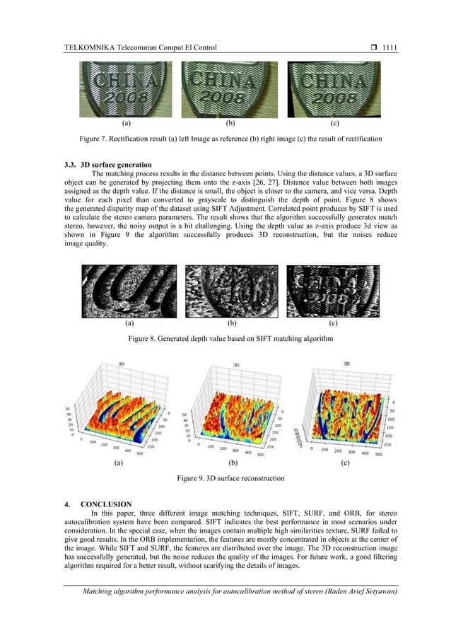 Matching algorithm performance analysis for autocalibration method of stereo vision | PDF