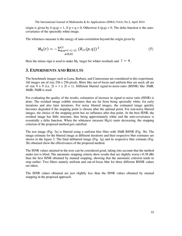 Image Deblurring Based on Spectral Measures of Whiteness | PDF
