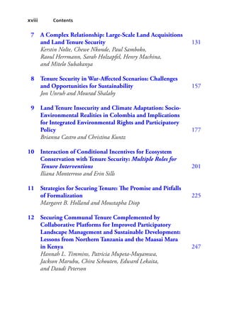 Land Tenure Security and Sustainable Development Margaret B. Holland | PDF