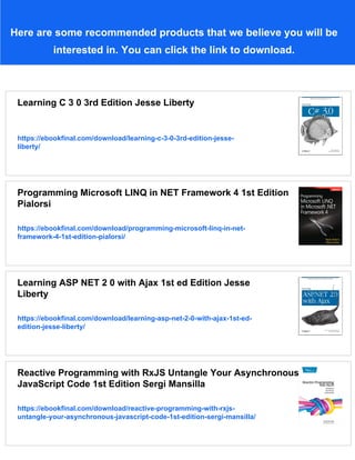 Programming Reactive Extensions and LINQ 1st Edition Jesse Liberty | PDF