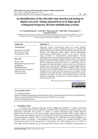 An identification of the tolerable time-interleaved analog-to digital converter timing mismatch ...