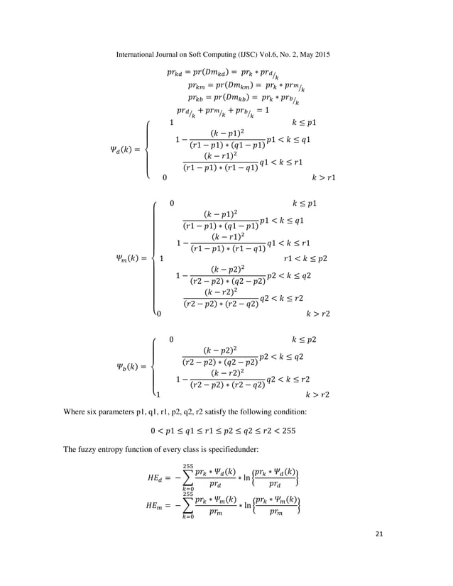 Fuzzy Entropy Based Optimal Thresholding Technique for Image Enhancement | PDF
