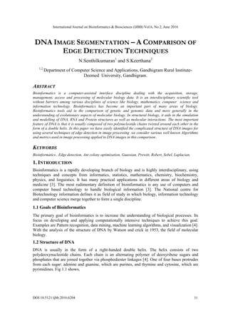 DNA IMAGE SEGMENTATION – A COMPARISON OF EDGE DETECTION TECHNIQUES | PDF