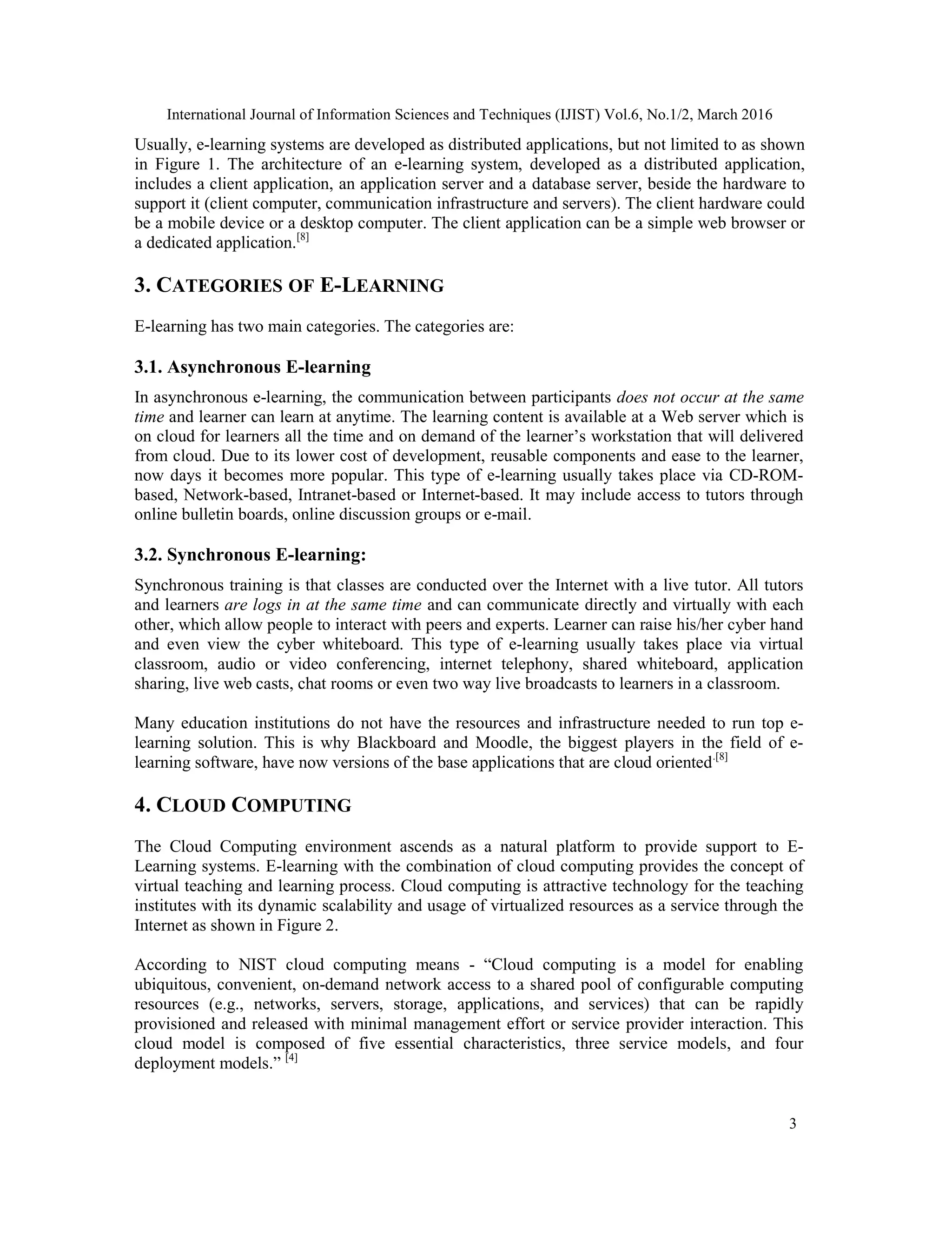 AN OVERVIEW OF CLOUD COMPUTING FOR E-LEARNING WITH ITS KEY BENEFITS | PDF