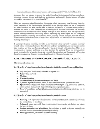 AN OVERVIEW OF CLOUD COMPUTING FOR E-LEARNING WITH ITS KEY BENEFITS | PDF