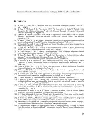 STUDY OF NAMED ENTITY RECOGNITION FOR INDIAN LANGUAGES | PDF | Databases | Computer Software and ...
