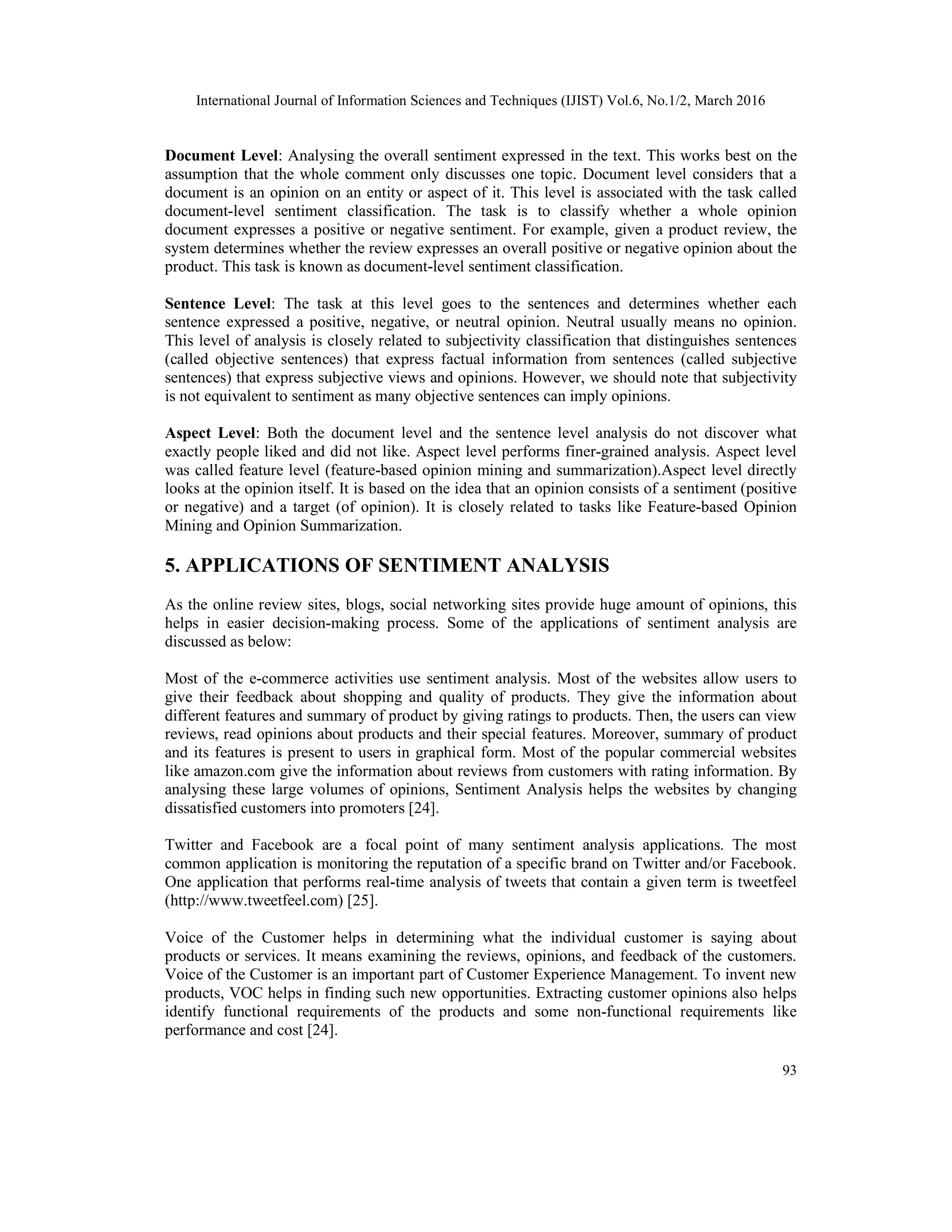 A BRIEF REVIEW OF SENTIMENT ANALYSIS METHODS | PDF