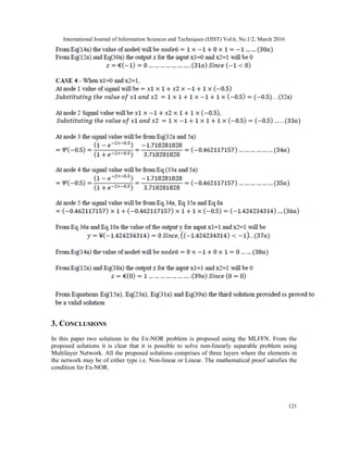 MATHEMATICAL EXPLANATION TO SOLUTION FOR EX-NOR PROBLEM USING MLFFN | PDF | Computing ...