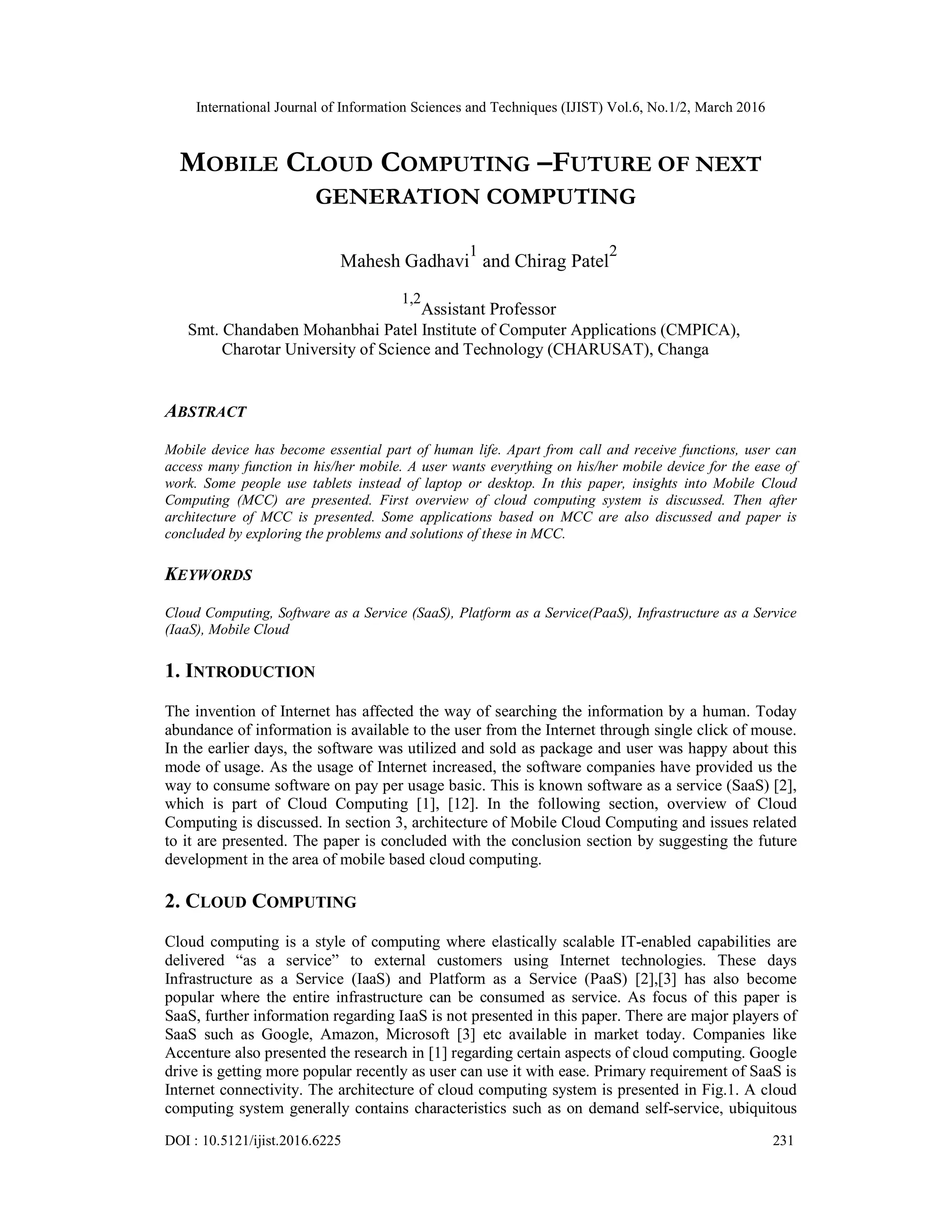 Mobile Cloud Computing Future Of Next Generation Computing Pdf