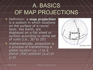 MapProjections | PPT | 3-D Graphics | Computer Software and Applications