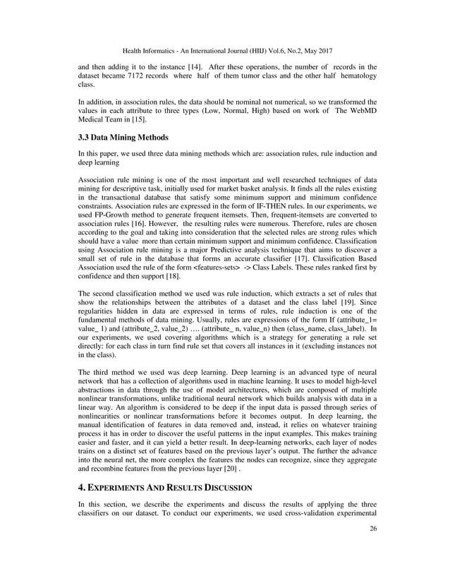 BLOOD TUMOR PREDICTION USING DATA MINING TECHNIQUES | PDF