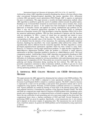 OPTIMIZATION OF COMBINED ECONOMIC EMISSION DISPATCH PROBLEM USING ARTIFICIAL BEE COLONY METHOD | PDF