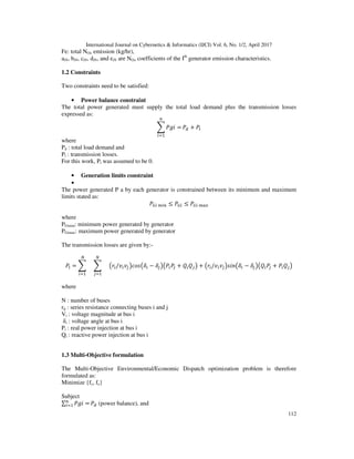 OPTIMIZATION OF COMBINED ECONOMIC EMISSION DISPATCH PROBLEM USING ARTIFICIAL BEE COLONY METHOD | PDF